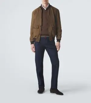 Kiton Suede Bomber Jacket
