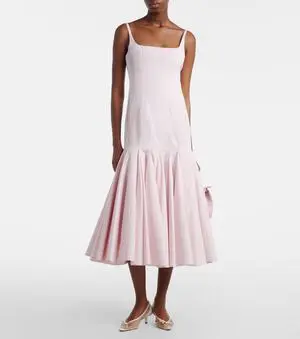 Jacquemus Agave Pleated Cotton Poplin Midi Dress - Pink