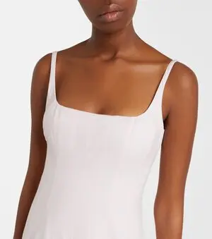 Jacquemus Agave Pleated Cotton Poplin Midi Dress - Pink
