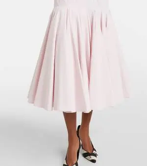 Jacquemus Agave Pleated Cotton Poplin Midi Dress - Pink
