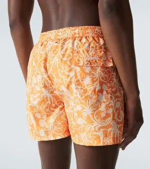 Kiton Printed Swim Trunks - Orange