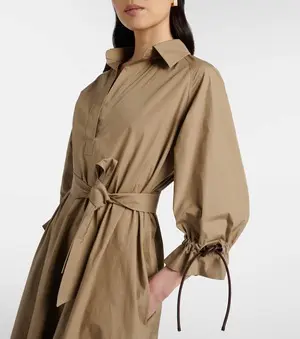 Max Mara Mirto Cotton Midi Dress - Beige
