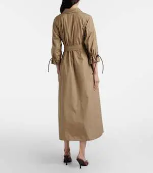 Max Mara Mirto Cotton Midi Dress - Beige