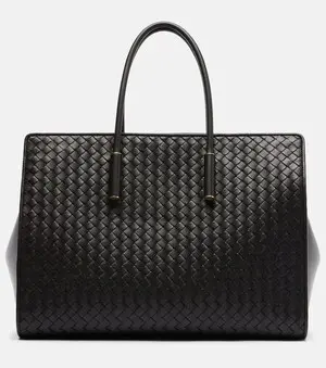 Bottega Veneta Barbara Intrecciato Leather Tote Bag - Brown