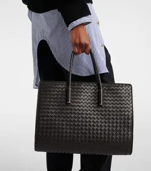 Bottega Veneta Barbara Intrecciato Leather Tote Bag - Brown