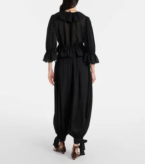Chloé Silk Crêpe De Chine Balloon Pants - Black