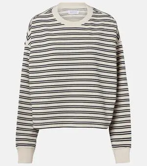 Velvet By Graham & Spencer Isabelle Striped Cotton Jersey Sweatshirt