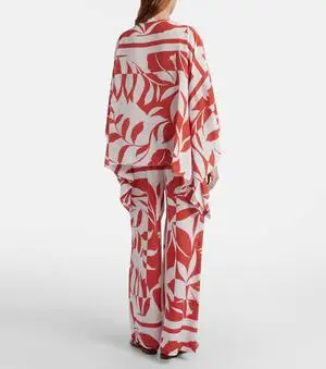 Max Mara Voto Printed Silk Wide-leg Pants - Red
