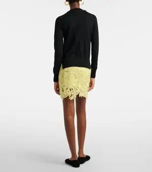 Sportmax Bora Floral Lace Mini Skirt - Yellow