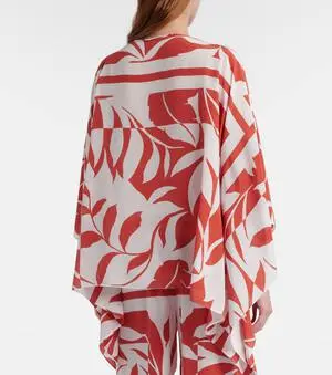 Max Mara Tambuto Printed Silk Blouse - Red