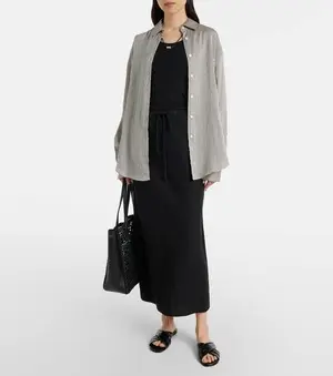 Velvet By Graham & Spencer Beka Linen Maxi Skirt - Black