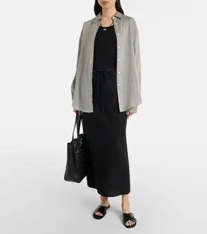 Velvet By Graham & Spencer Beka Linen Maxi Skirt - Black
