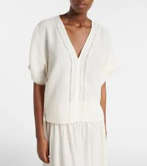 Velvet By Graham & Spencer Verna Cotton Gauze Top