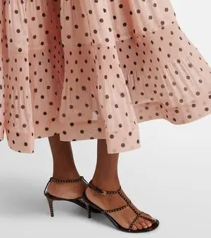 Zimmermann Polka-dot Pleated Bustier Dress