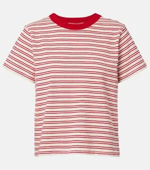Velvet By Graham & Spencer Foster Striped Cotton Jersey T-shirt - Red
