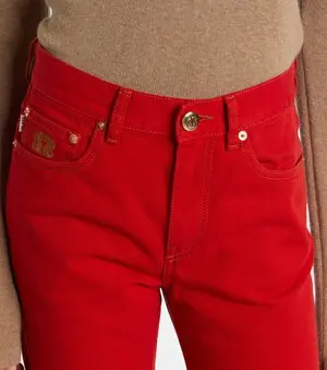 BLAZÉ MILANO Paso Straight Jeans In Dark Choco - Red