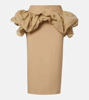 Max Mara Baccano Peplum Pencil Skirt - Beige