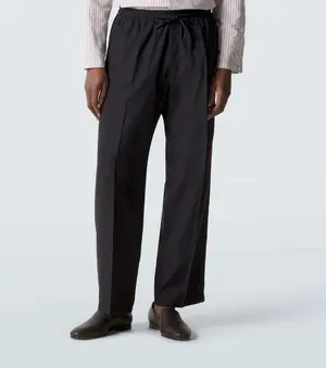 UMIT BENAN Julian Straight Silk Pants - Black