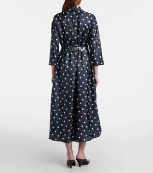 Max Mara Leva Polka-dot Silk Twill Shirt Dress - Blue