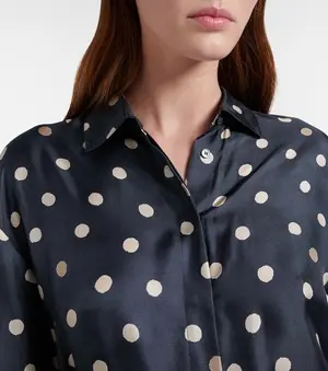 Max Mara Leva Polka-dot Silk Twill Shirt Dress - Blue