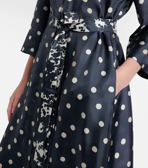 Max Mara Leva Polka-dot Silk Twill Shirt Dress - Blue