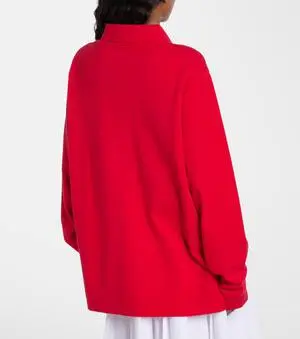Prada Logo Cotton Piqué Polo Shirt - Red