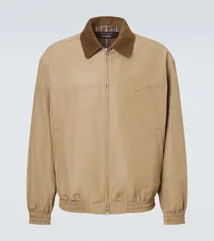 Comme Des Garçons Corduroy-trimmed Blouson Jacket - Beige