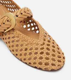 Zimmermann Alchemy Woven Leather Mary Jane Flats - Brown