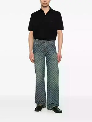 Gucci Cotton Piquet Polo Shirt With Embroidery - Black