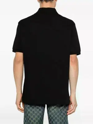 Gucci Cotton Piquet Polo Shirt With Embroidery - Black