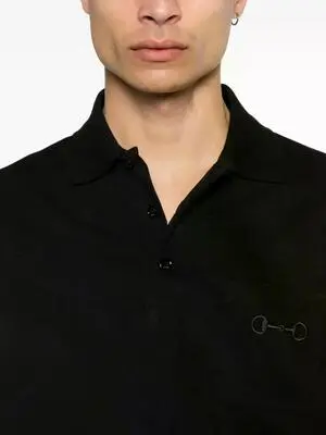 Gucci Cotton Piquet Polo Shirt With Embroidery - Black