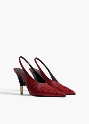 Khaite Bella Pump In Lizard - Ruby