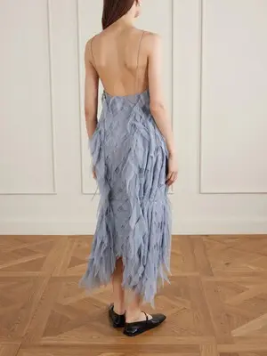 PAULINE DUJANCOURT Argyle Recycled-tulle Midi Dress