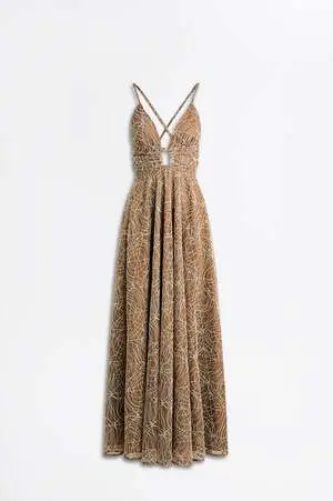 Scanlan Theodore Cornelli Gathered Gown - Camel.stone