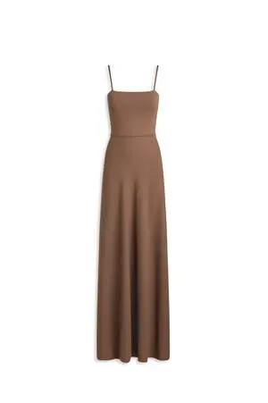 Scanlan Theodore Crepe Knit Square Neck Dress - Light Brown