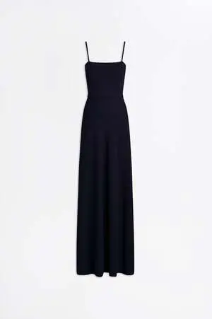 Scanlan Theodore Crepe Knit Square Neck Dress - Navy