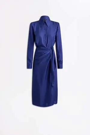 Scanlan Theodore Silk Jacquard Wrap Midi Dress