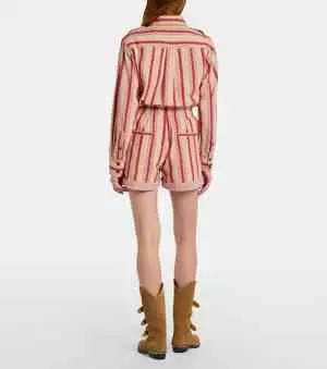 MARANT ETOILE Nirma Striped Cotton Shorts