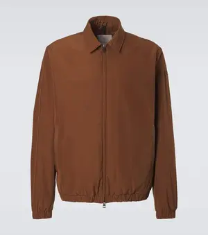 Moncler Socot Leather-trimmed Blouson Jacket - Brown