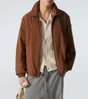 Moncler Socot Leather-trimmed Blouson Jacket - Brown