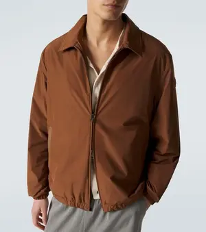 Moncler Socot Leather-trimmed Blouson Jacket - Brown