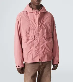 Stone Island Compass Hooded Canvas Jacket - Pink