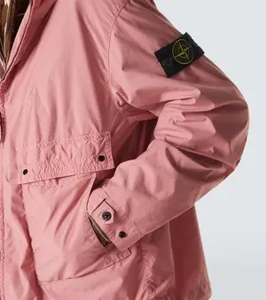 Stone Island Compass Hooded Canvas Jacket - Pink