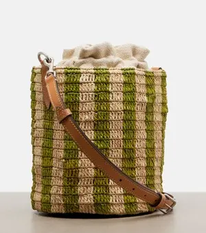 Valentino Garavani Vlogo Mini Raffia Crossbody Bag - Green