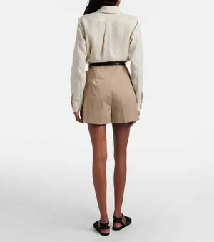 Max Mara Pleated Cotton-blend Shorts
