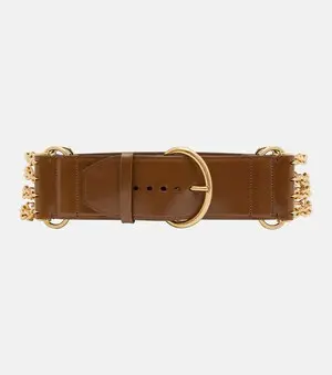Chloé Camera Chain Leather Belt - Brown
