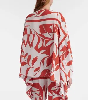 Max Mara Tambuto Printed Silk Blouse - Red