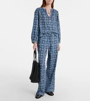 Velvet By Graham & Spencer Kendra Printed Wide-leg Pants