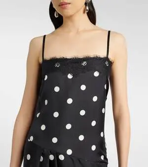 Sportmax Capo Polka-dot Silk Slip Dress