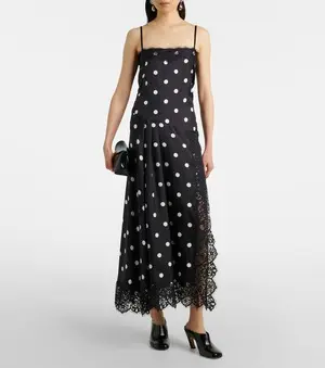 Sportmax Capo Polka-dot Silk Slip Dress